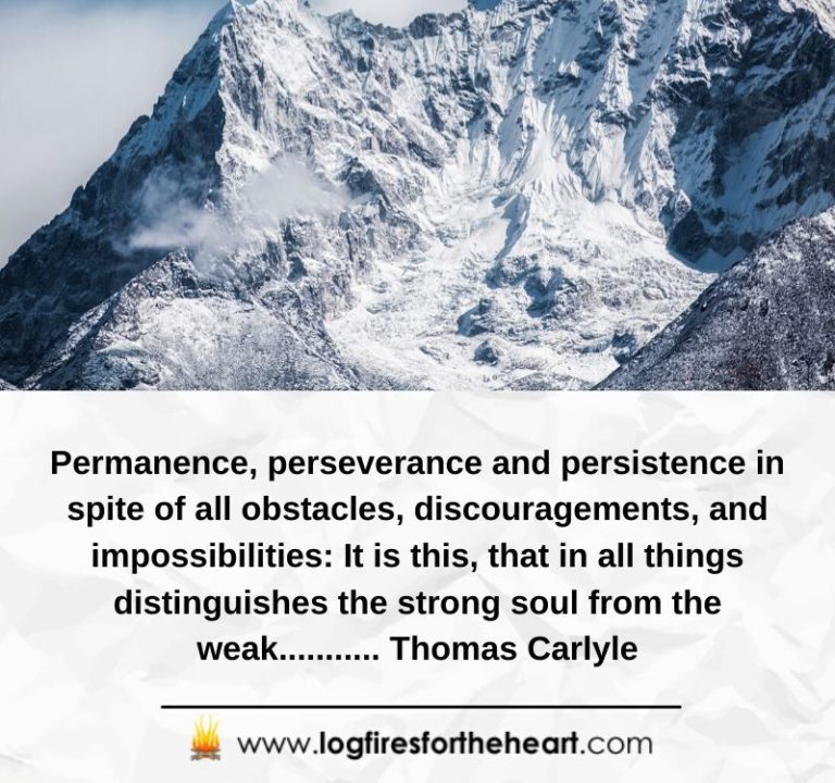 Inspirational Video Quote For Life - Perseverance and..... - Log Fires ...